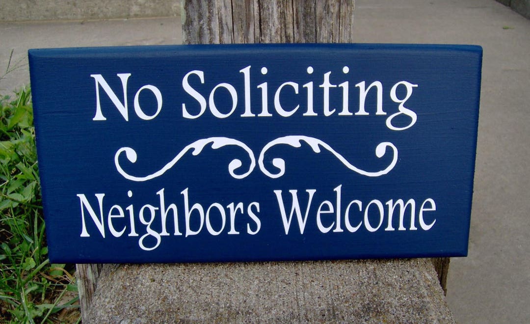 No Soliciting Yard Sign Neighbors Welcome Wall Hanging House Entrance ...