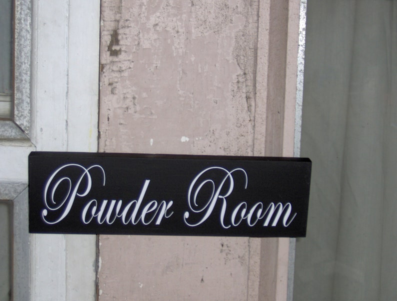 Bathroom Sign Powder Room Sign Wood Sign Vinyl Sign - Etsy