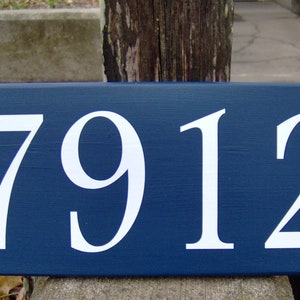 House Number Sign Wood Vinyl Sign Navy Blue Street Signs Wall - Etsy