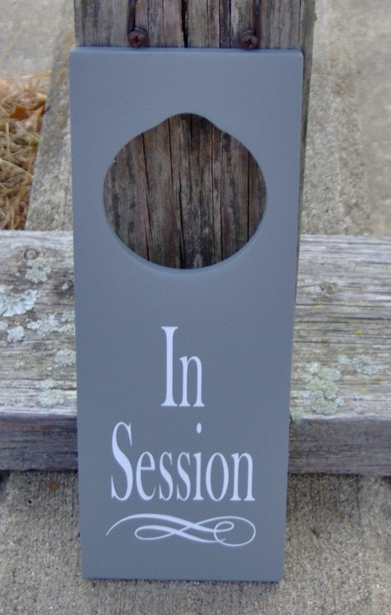 In Session Door Knob Hanger Wood Vinyl Sign for Offices Spas - Etsy