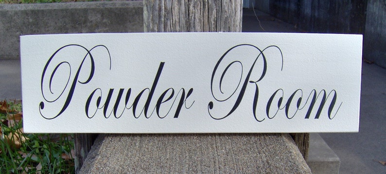 Powder Room Signs for Bathroom Wood Vinyl Hallway Sign for - Etsy