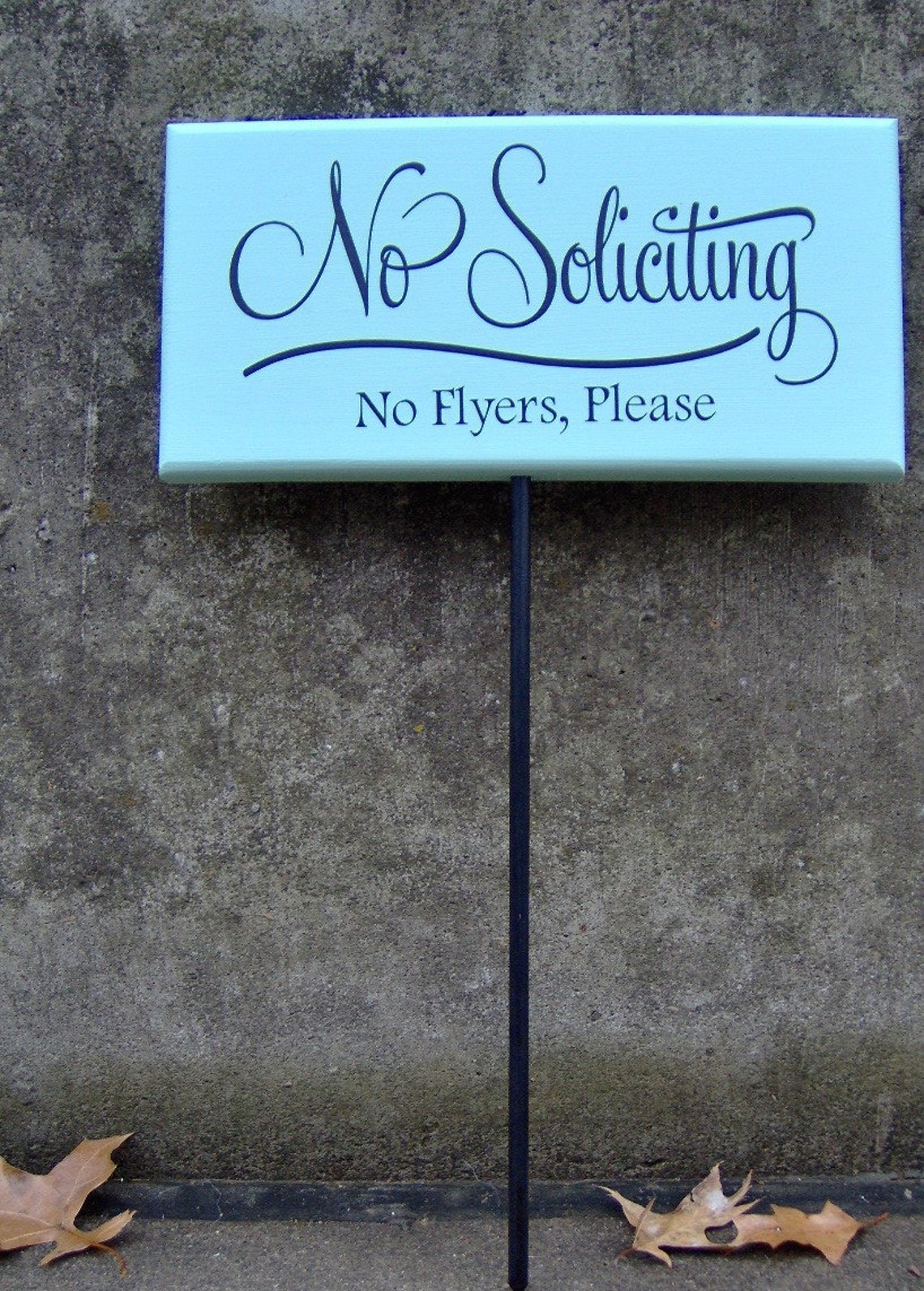 No Soliciting No Flyers Please Wood Vinyl Yard Stake Sign | Etsy