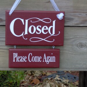 Open and Closed Sign Welcome Please Come Again Wood Reversible Business ...