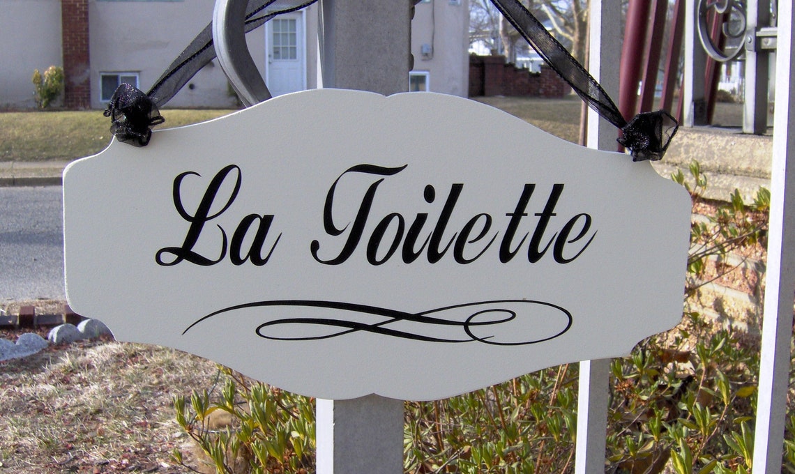 La Toilette Sign Wood Vinyl Sign French Country Style Sign for - Etsy