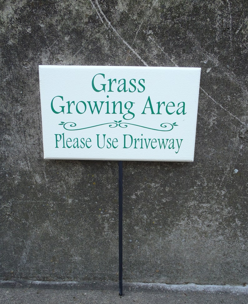 Grass Growing Area Please Use Walkway Sign Outdoor Garden Wood | Etsy
