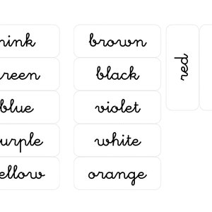 12 Colour Flashcards, Tracing, Printable Flashcards, Word to Picture ...