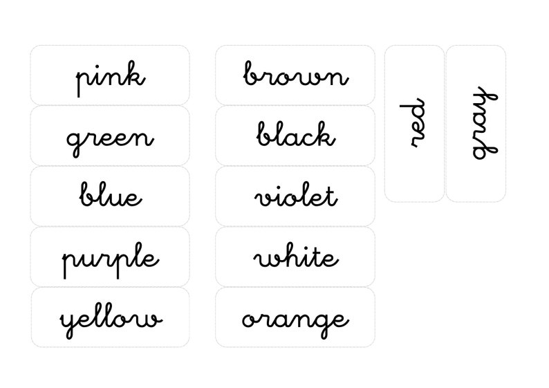 12 Colour Flashcards, Tracing, Printable Flashcards, Word to Picture ...