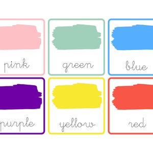 12 Colour Flashcards, Tracing, Printable Flashcards, Word to Picture ...