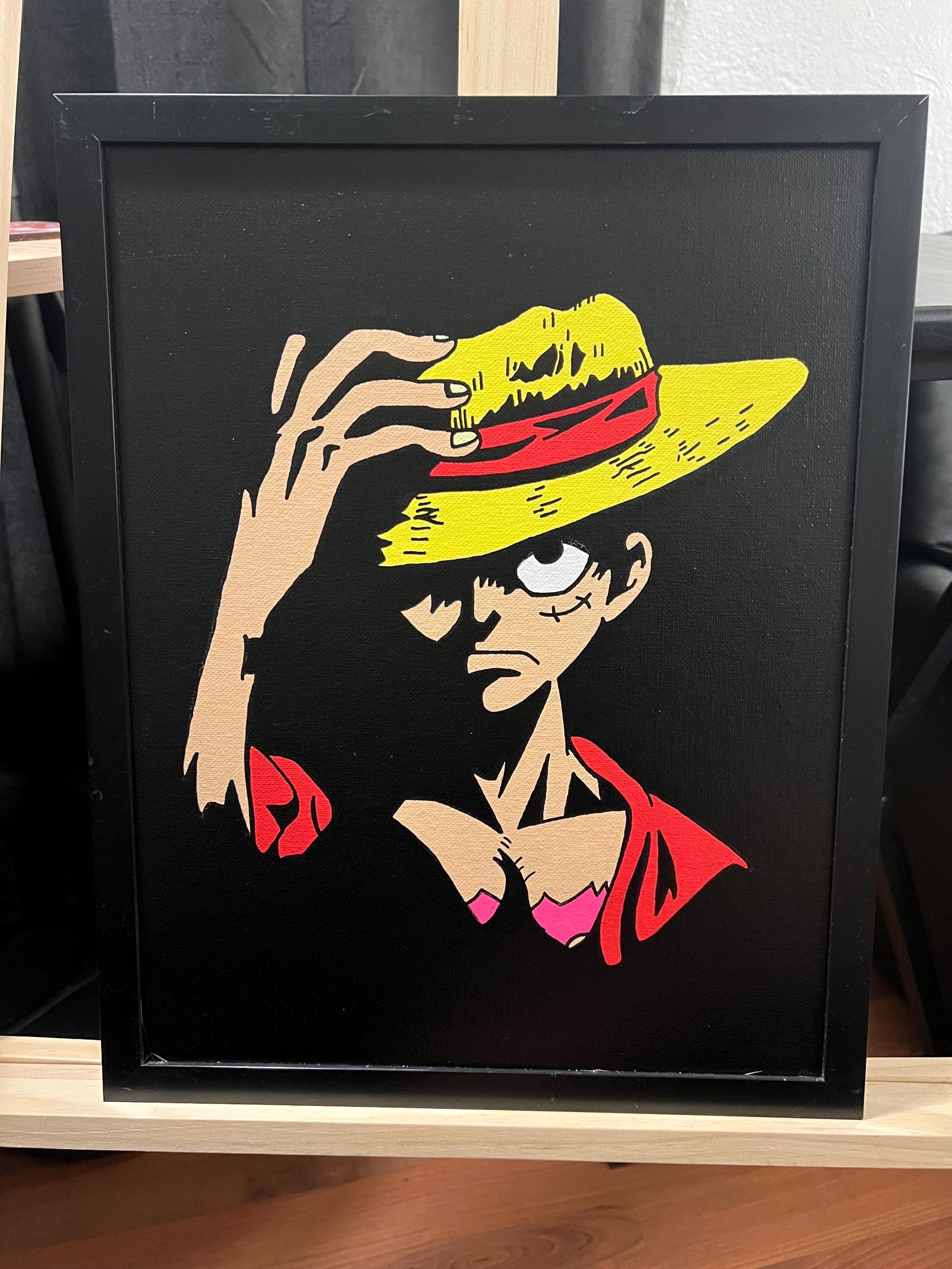 Monkey D. Luffy one Piece Hand Painted Acrylic Framed Painting - Etsy