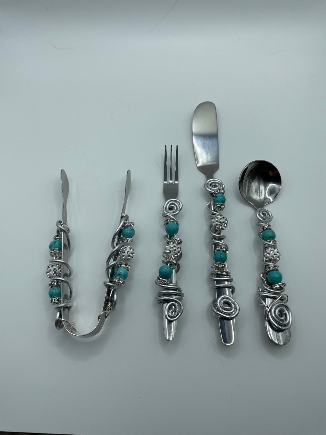 Beaded Charcuterie/appetizer Utensil Set Palm Beach Party Charcuterie ...