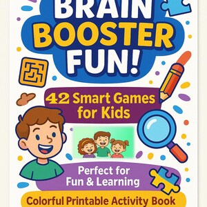 Brain Booster Printable Activity Book for Kids – Fun Educational Games ...