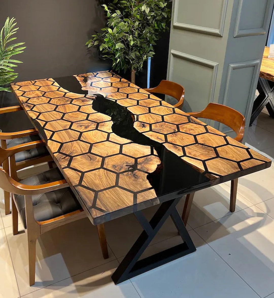 Walnut Dining Room Table, Black Walnut Table, Epoxy Walnut Table ...