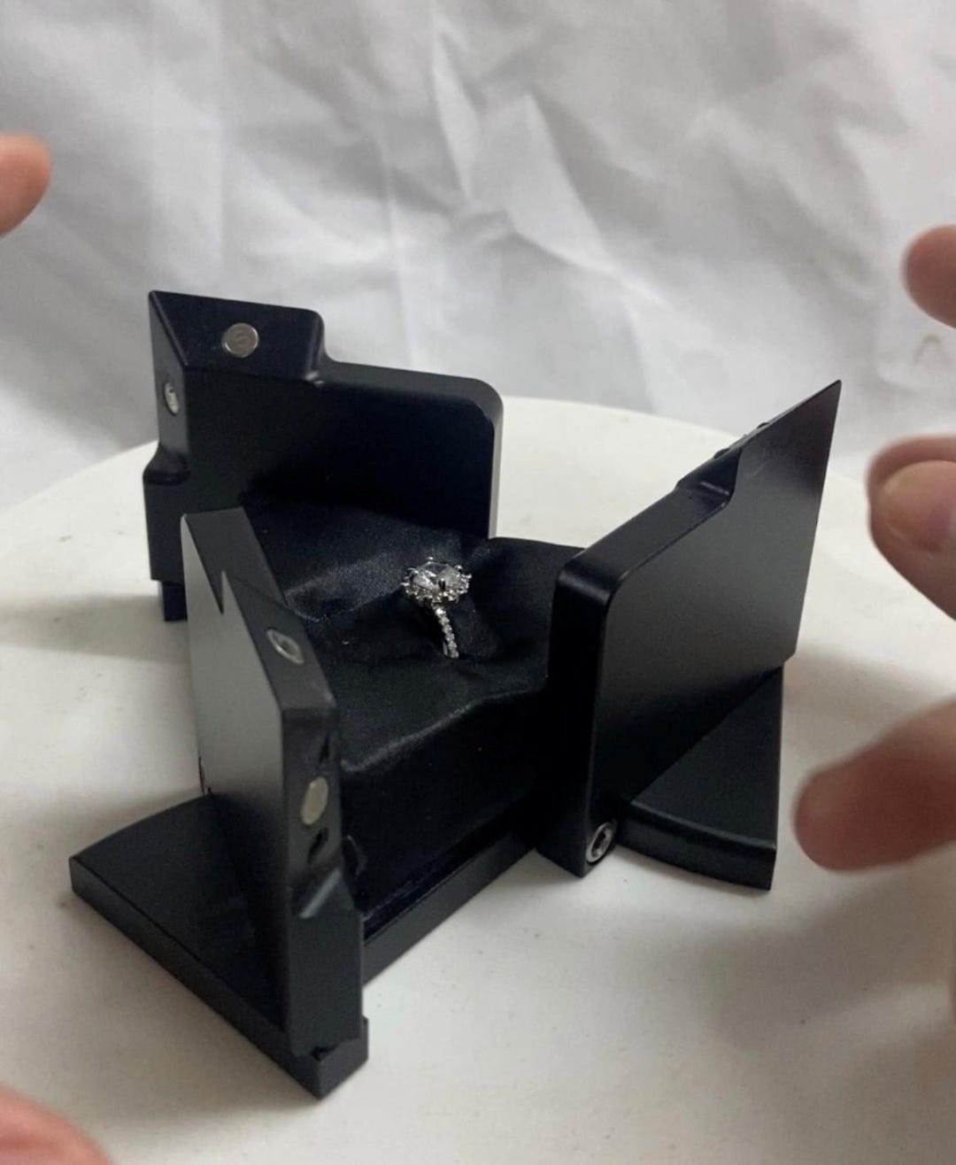 Custom Metal Mechanical Kinetic Energy Ring Box Romantic Proposal Gift ...