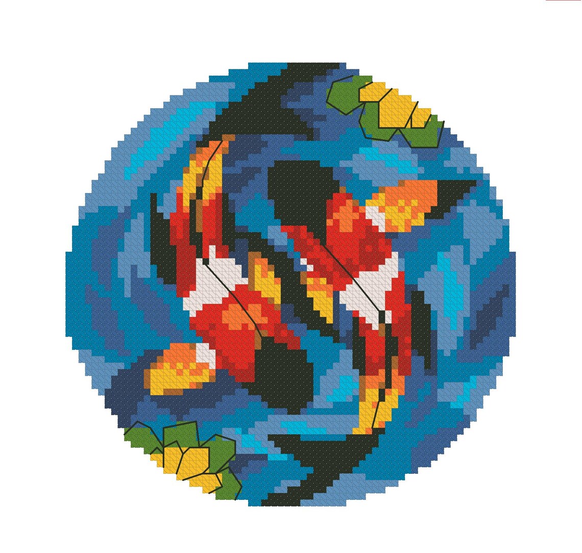 Koi Fish Cross Stitch Pattern: Easy DIY Cozy Design (PDF Download) - Etsy