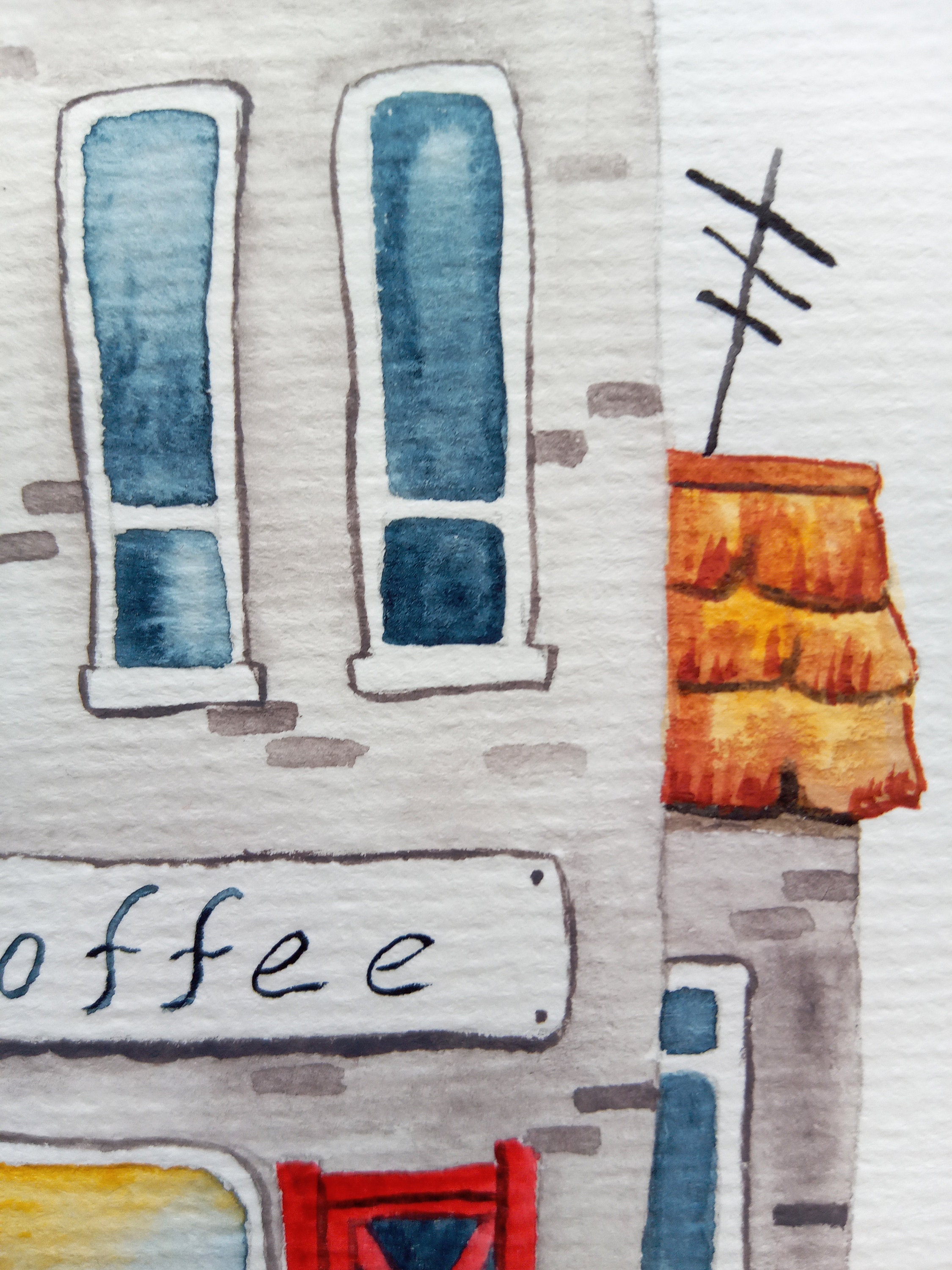 Watercolor Drawing Cute Cozy House 6x8 Inch Wall Decor Postcard ...