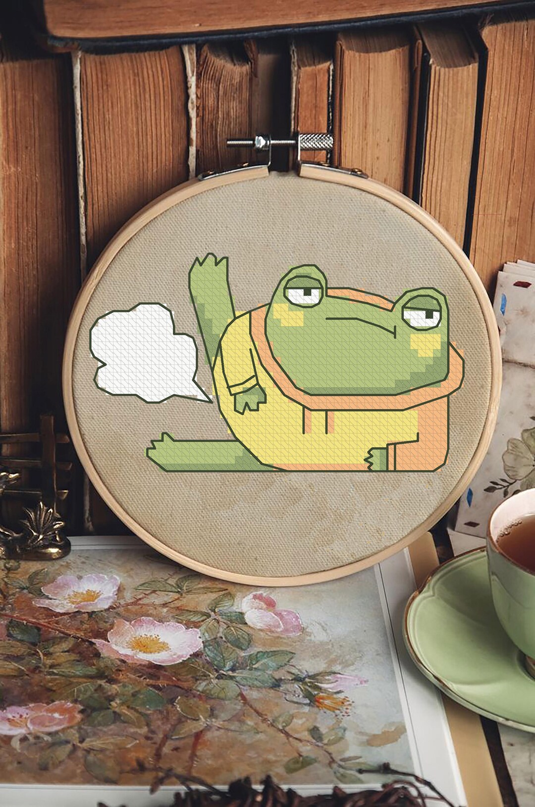 Funny Farting Shameless Frog Cross Stitch Pattern PDF 49х29 Stitches ...