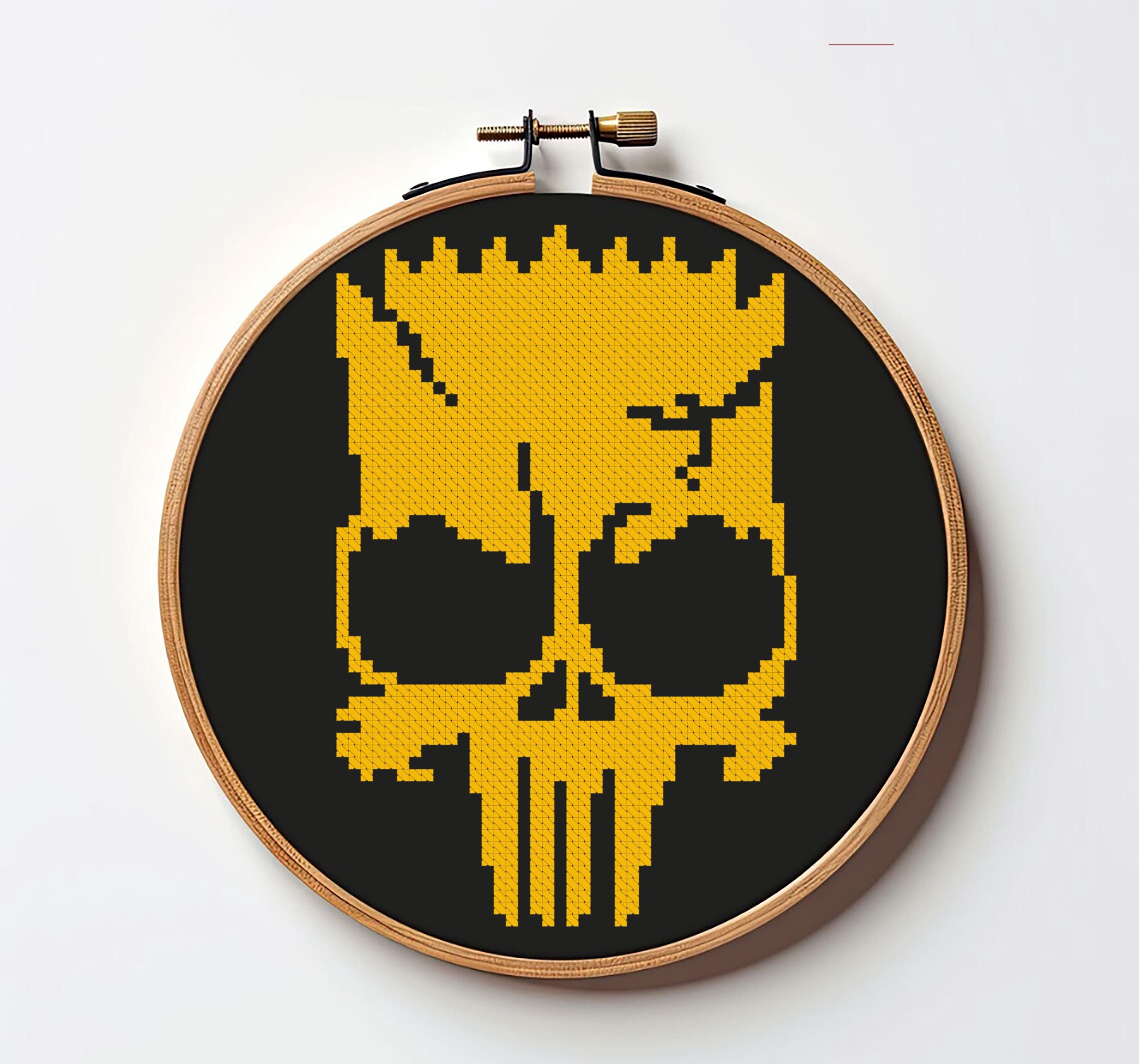 Bart Simpson's Skull Cartoon Character Cross Stitch Pattern PDF 38х62 ...