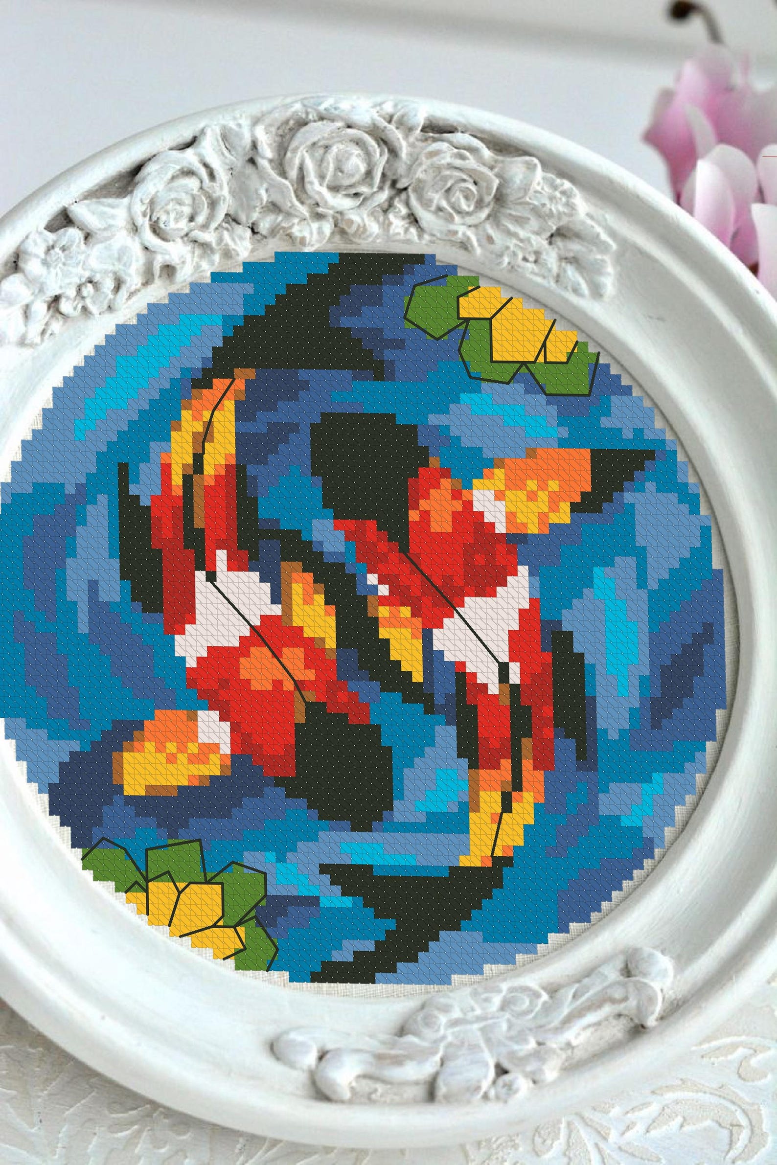 Koi Fish Cross Stitch Pattern: Easy DIY Cozy Design (PDF Download) - Etsy