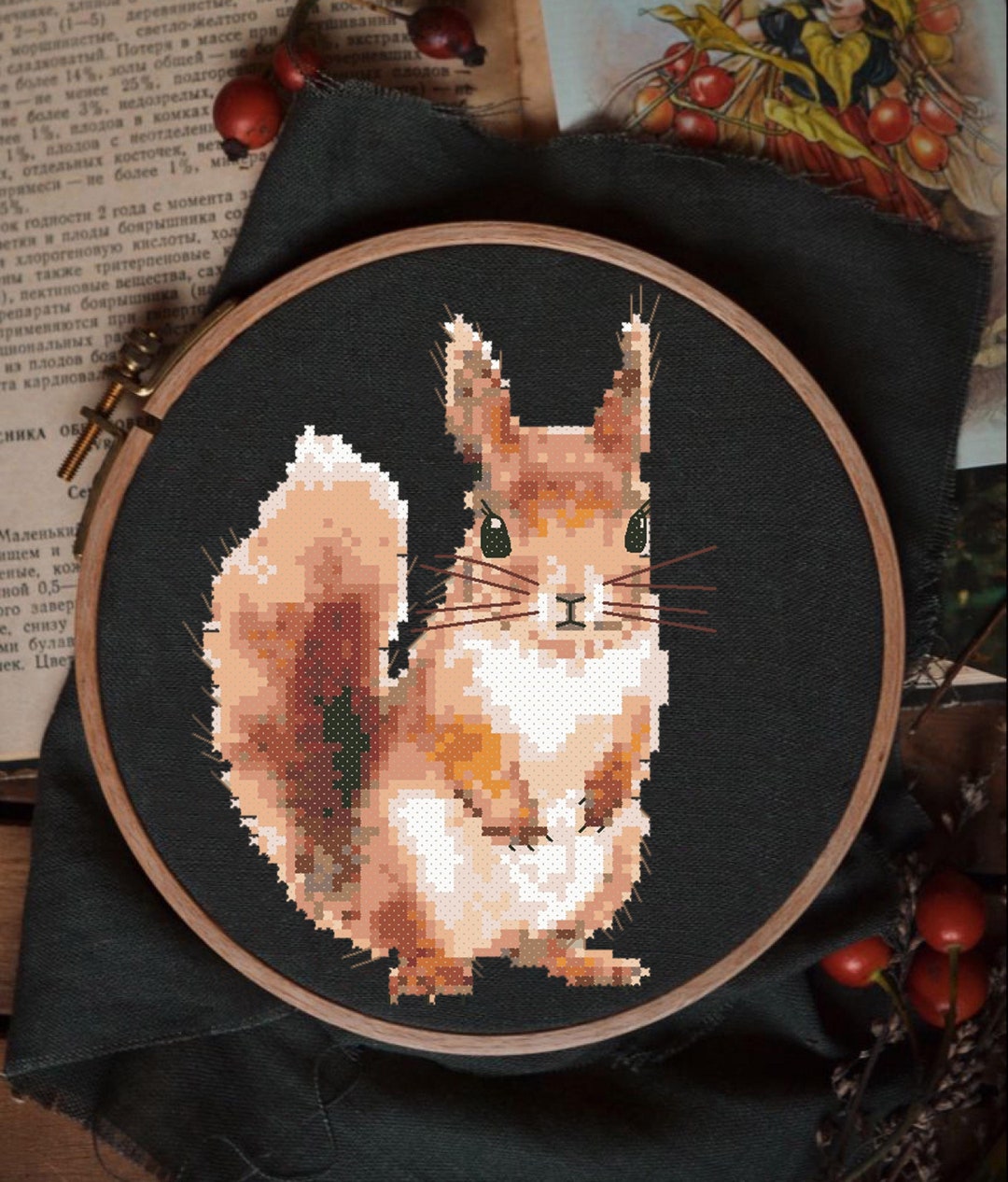 Red Squirrel Cross Stitch Pattern: Realistic Animal Design (PDF Pattern ...