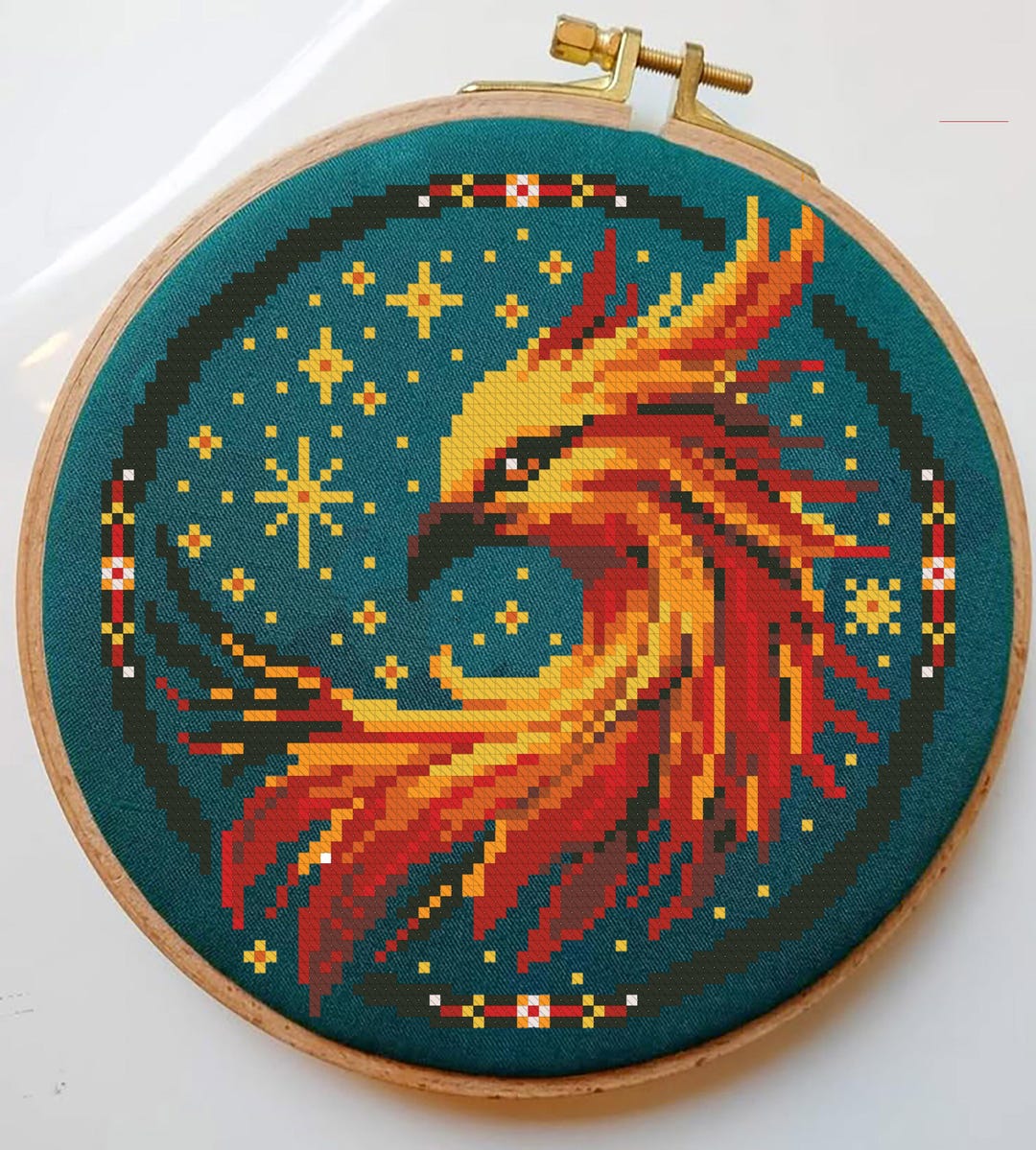 Blazing Phoenix Cross Stitch Pattern: Easy DIY Bird Design (PDF ...