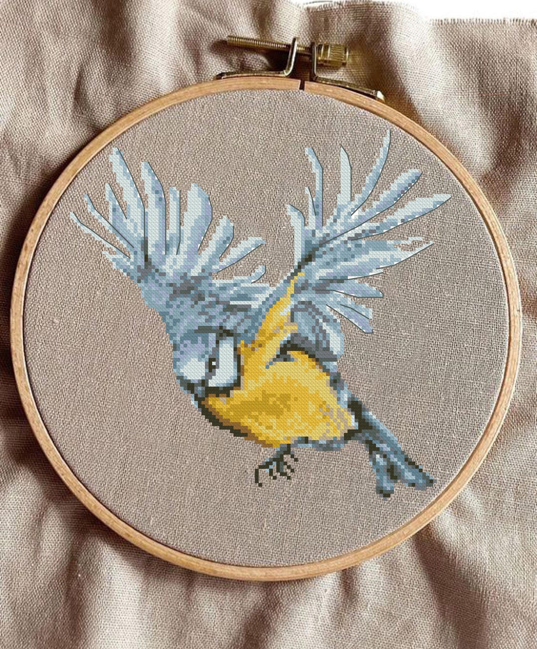 Flying Titmouse Cross Stitch Pattern: Easy Bird Design (PDF Pattern) - Etsy