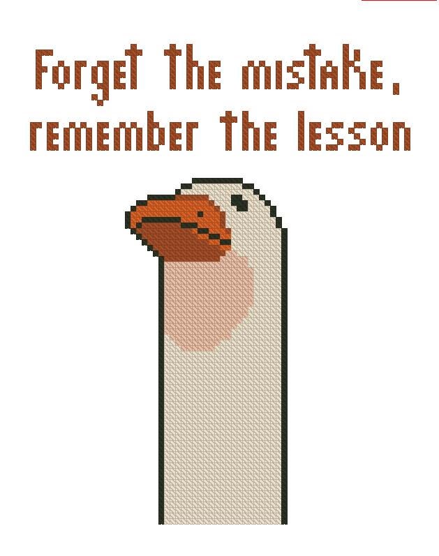 Wise Goose Cross Stitch Pattern: Motivational Quote (PDF Download 68x86 ...