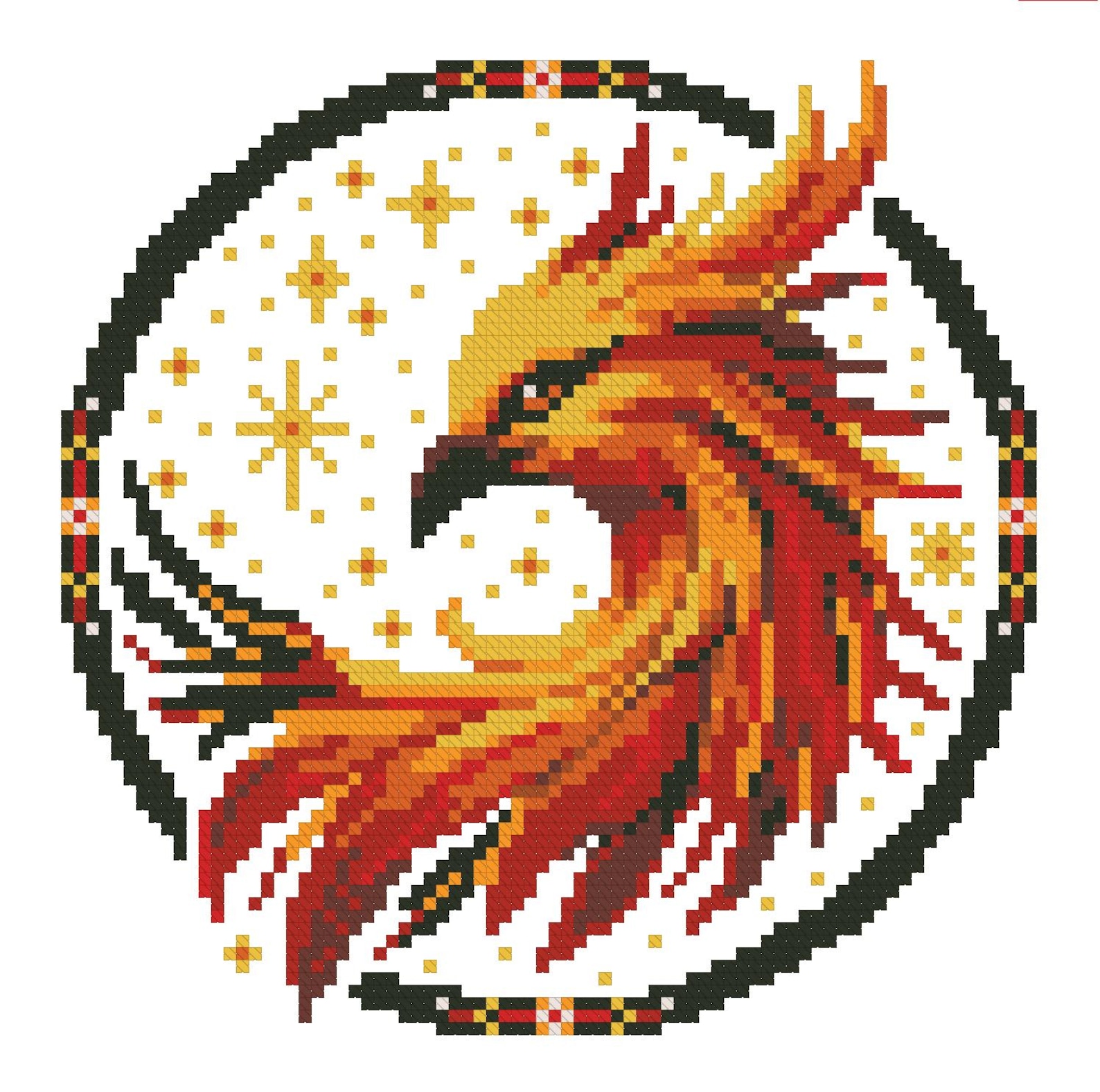 Blazing Phoenix Cross Stitch Pattern: Easy DIY Bird Design (PDF ...