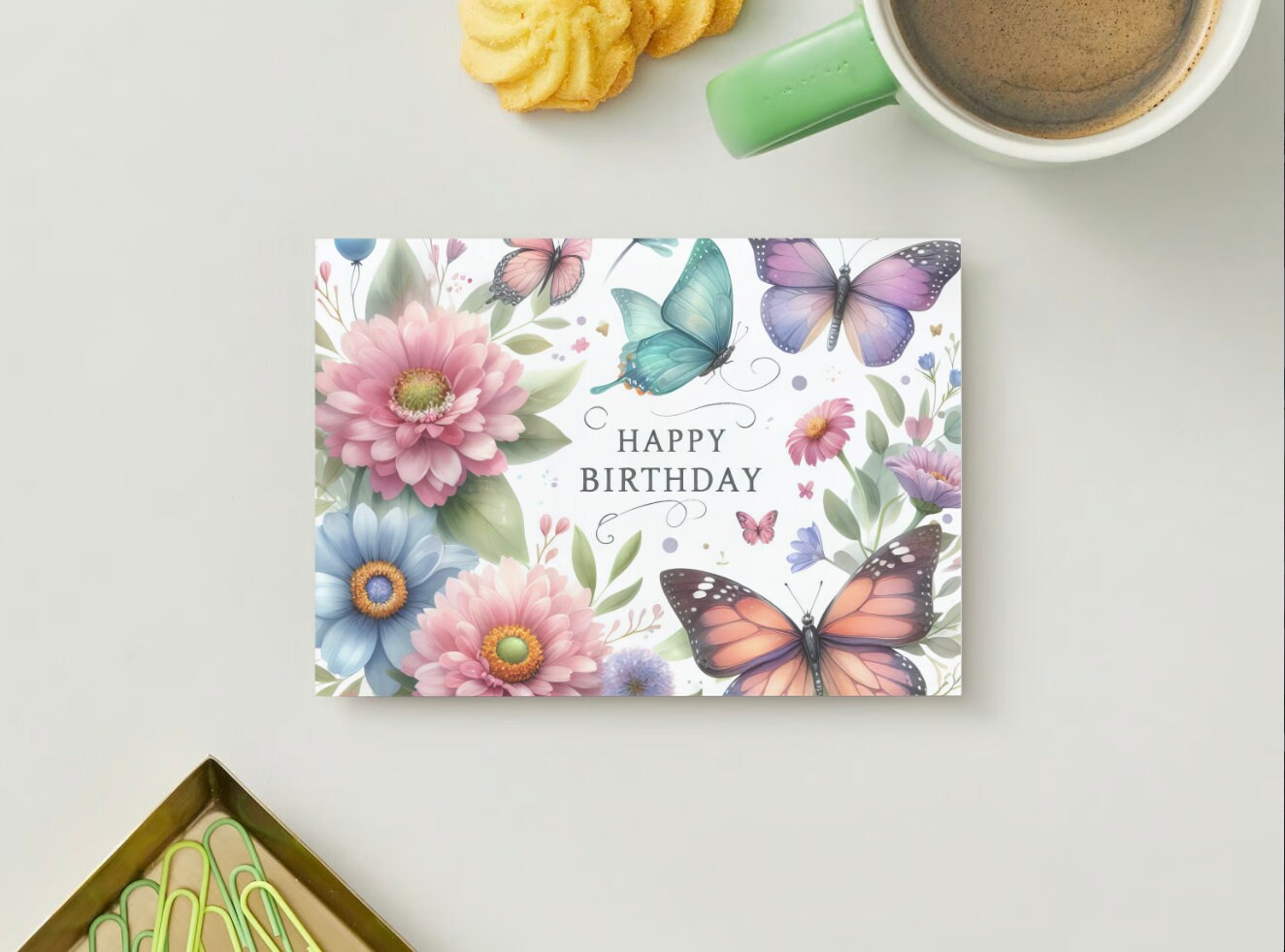Elegant Happy Birthday Printable Card | Digital Download Birthday ...