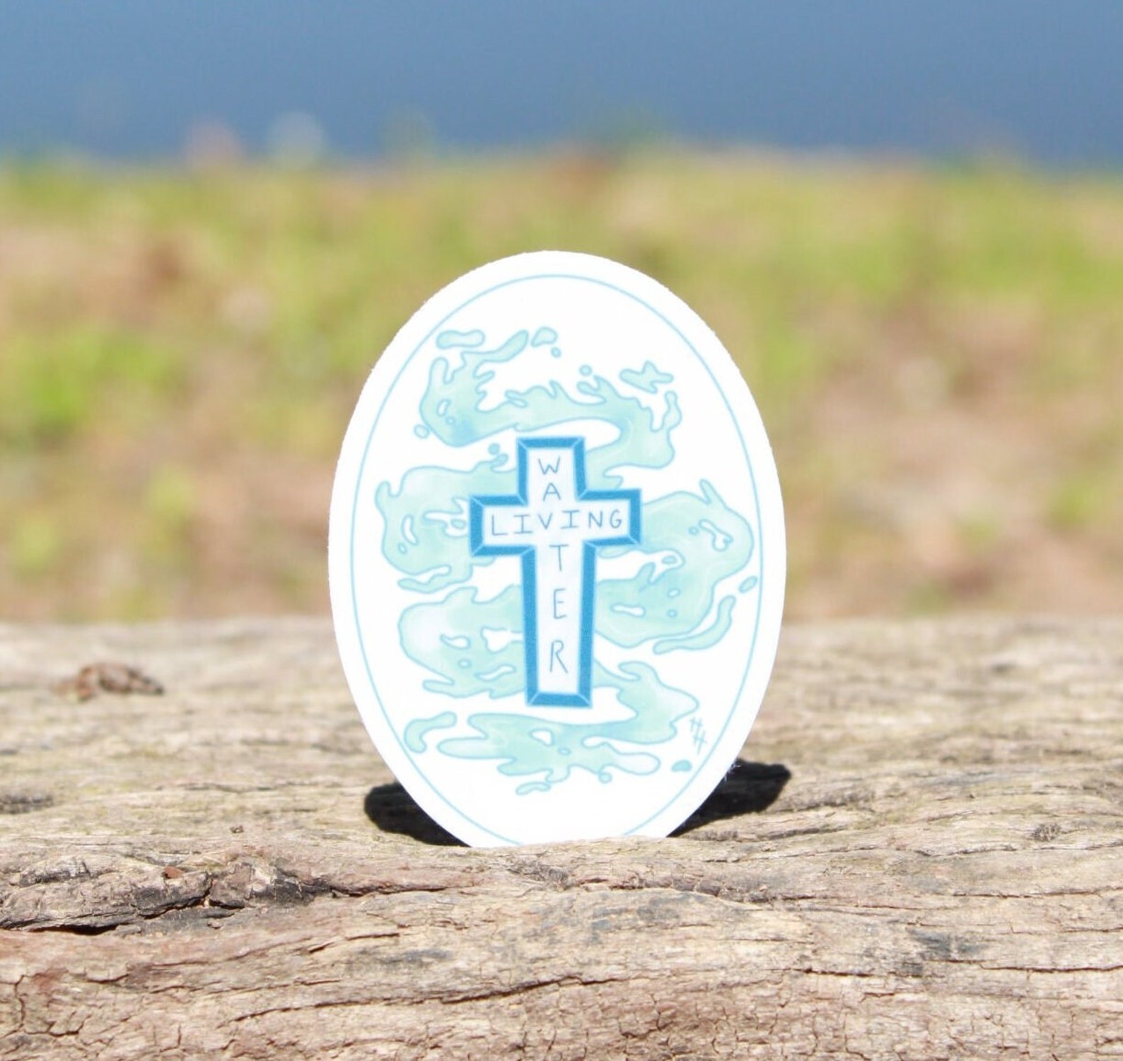 Living Water Cross Sticker - Etsy