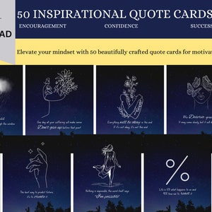 50 Inspirational Quote Cards, Positive Flashcards, Mindfulness Cards ...