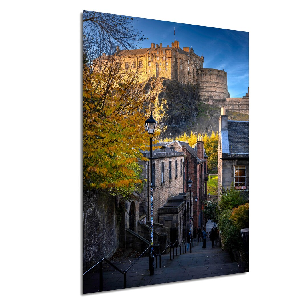 Edinburgh Castle Scotland View From the Vennel in Fall Colors ...