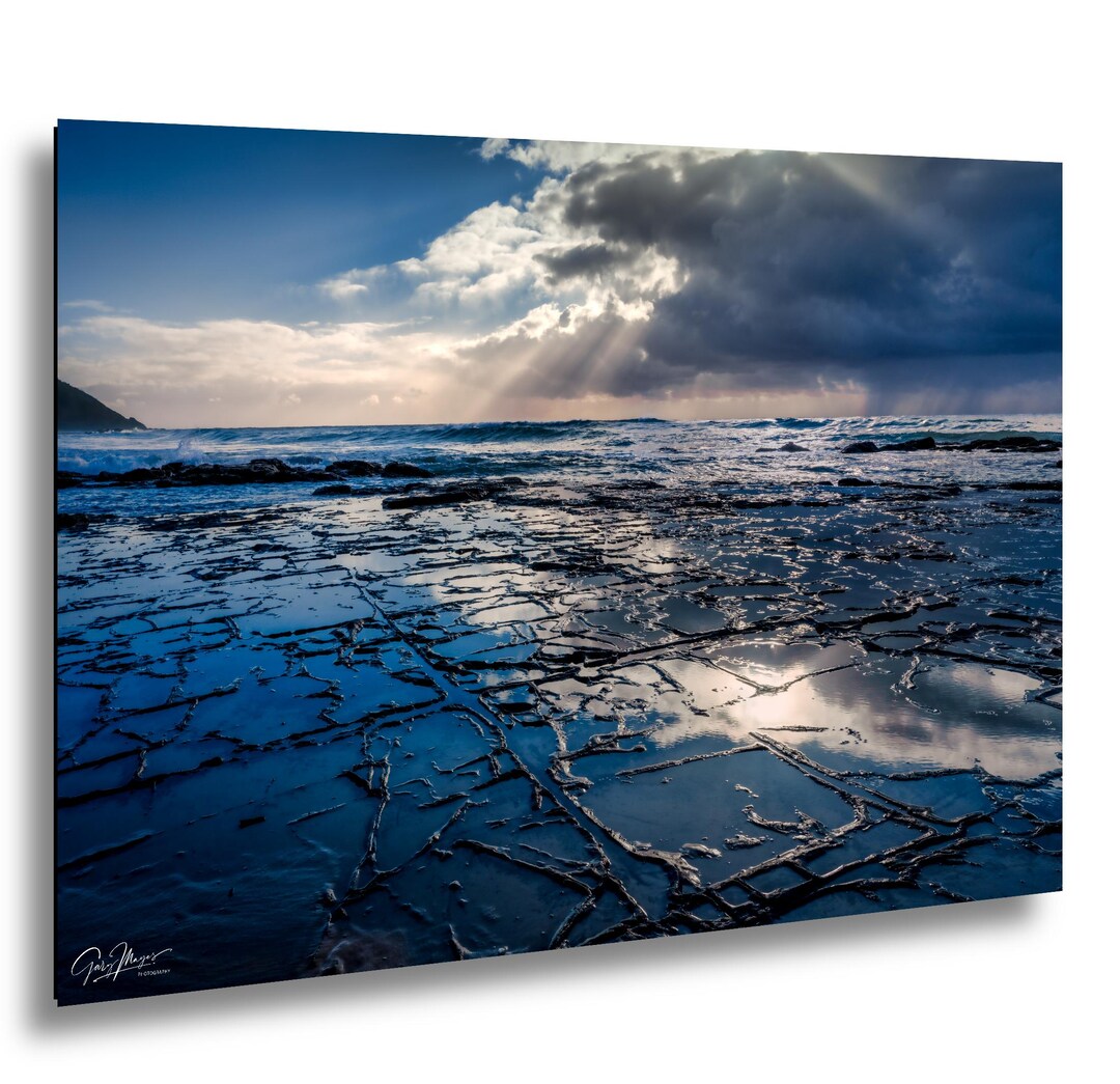 Rocky Beach W/ Stained-glass Reflection Wall Art | Australian Surf Fine ...