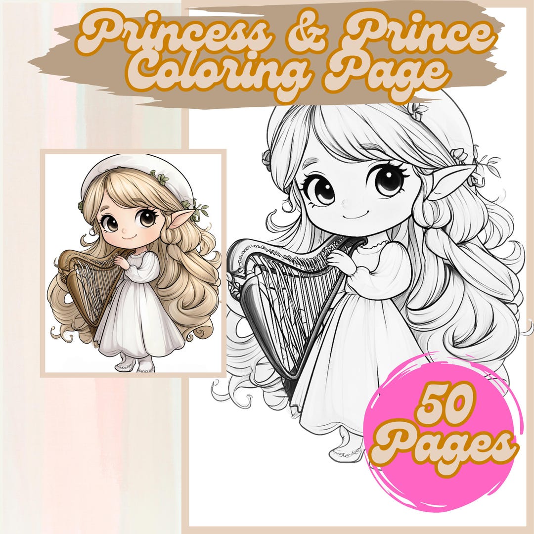 Princess Coloring Pages - Magical Royal Designs for Kids, Fun Creative ...