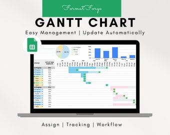 Gantt Chart Automated Project Timeline Task Tracker Google Sheets Template - Etsy