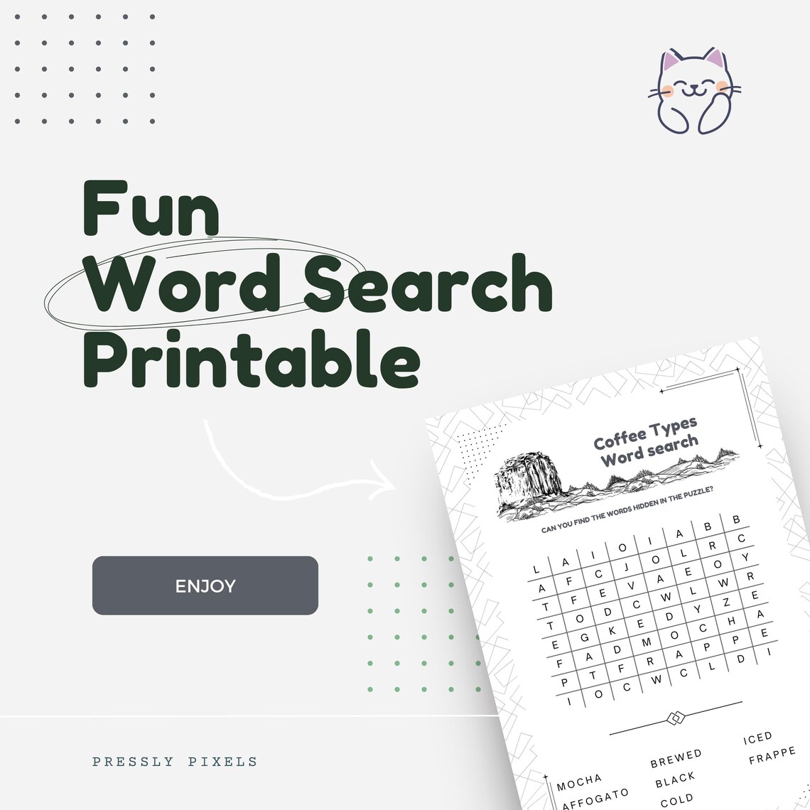 Exciting Word Search Puzzle Printable, 20 Fun Challenges for Game Night ...