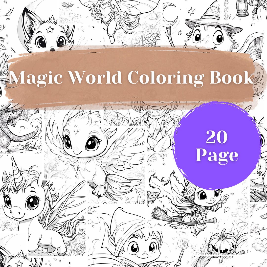 Magical World Coloring Pages for Kids, Fun Printable Artwork, Creative ...