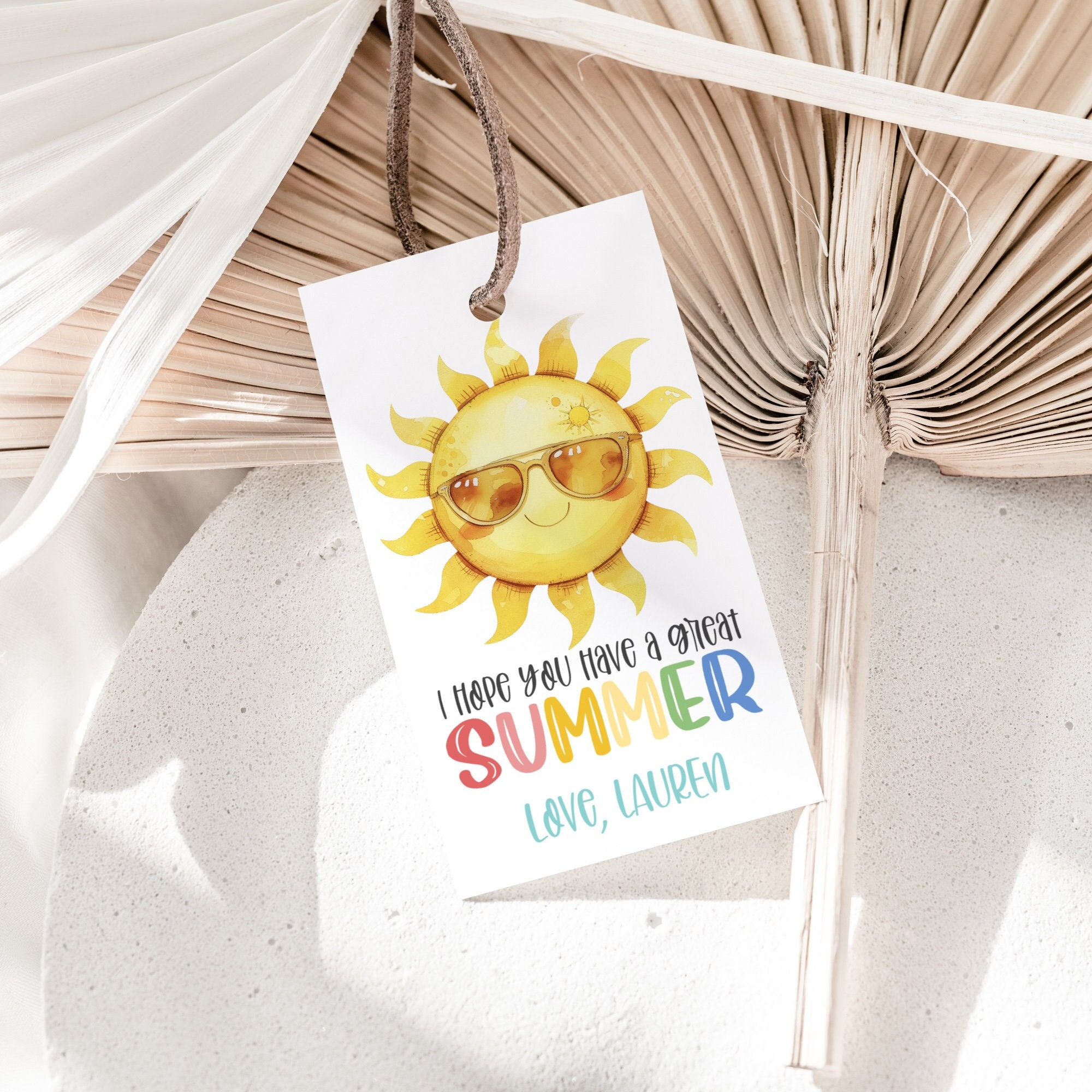 Editable Summer Gift Tag, End of Year School Tag, Summer Gift Tag ...