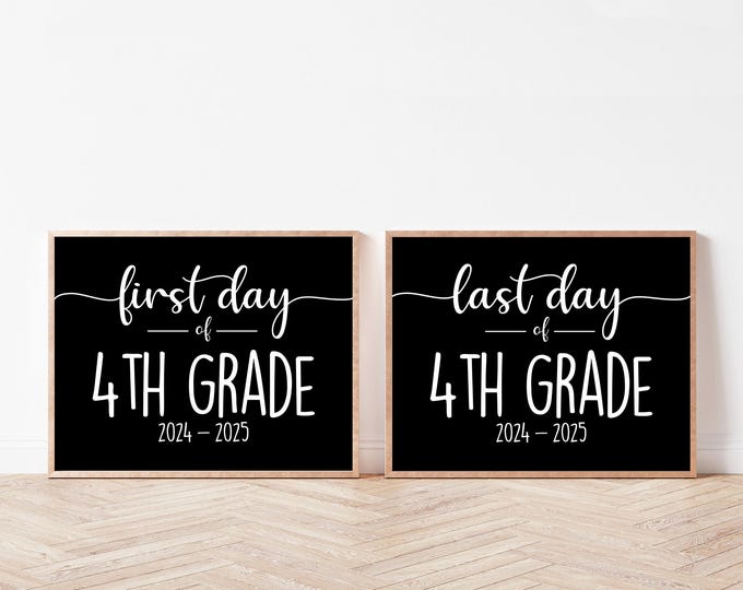 First Day of School Sign, First Day of Fourth Grade 2024, First Day of ...