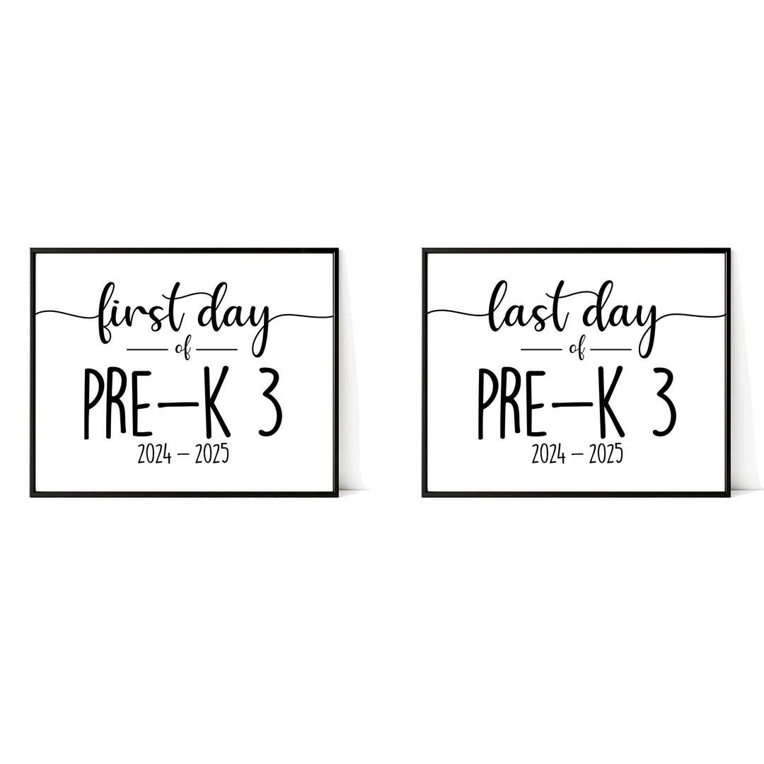 Pre K 3 First Day Sign, First Day of School, First Day of Pre K 3 ...