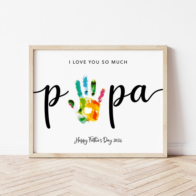 Handprint Art, Father's Day Gift, Best Papa Ever Hands Down, Handprint ...