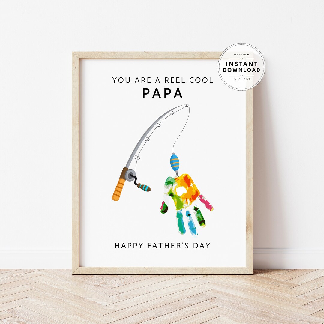 Handprint Art, Father's Day Gift, Reel Cool Papa, Handprint Father's ...