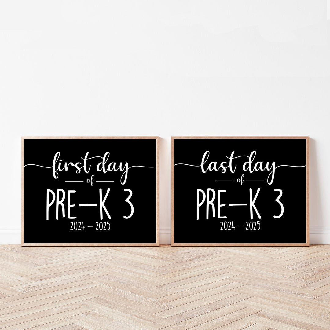 Pre K 3 First Day Sign, First Day of School, First Day of Pre K 3 ...
