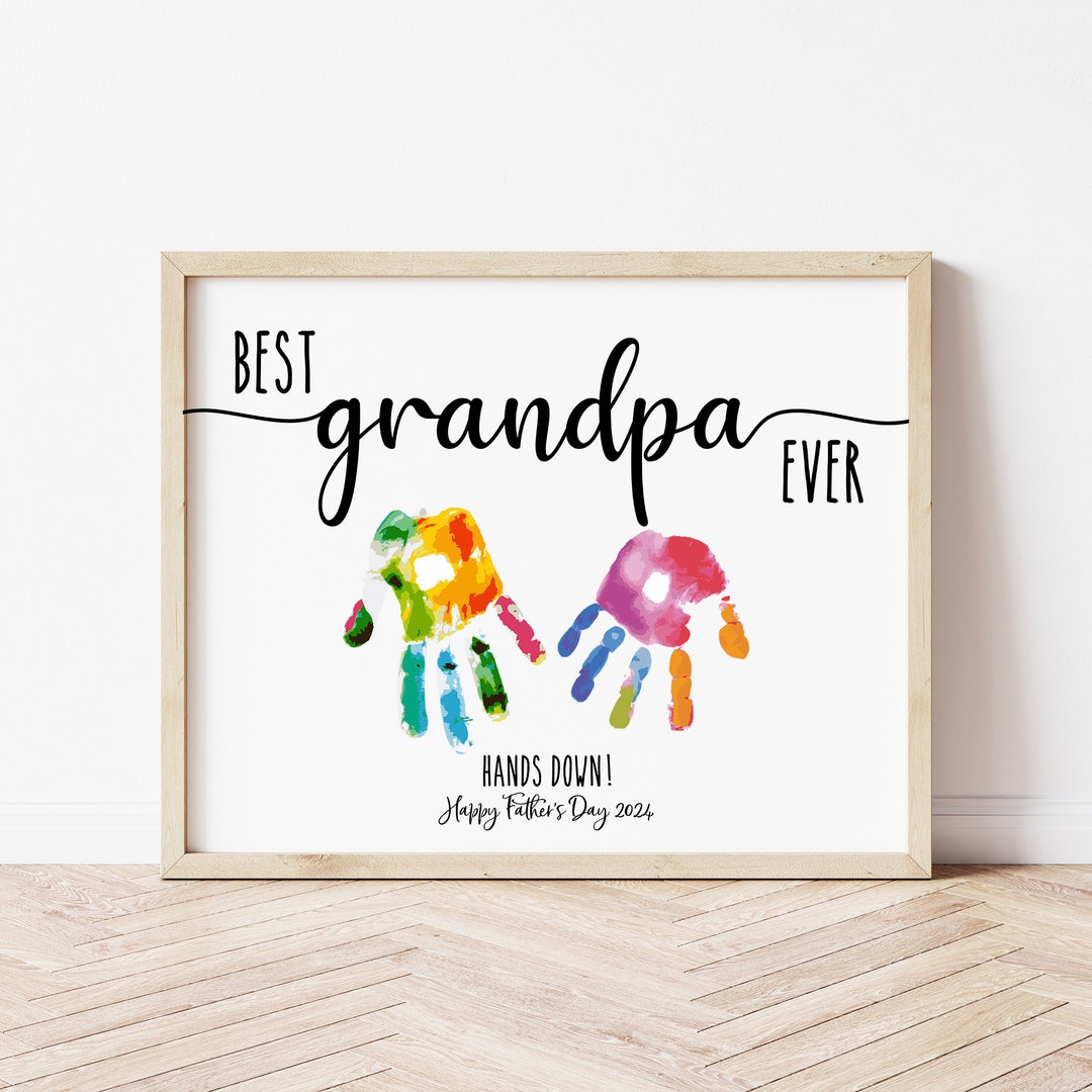 Handprint Art, Fathers Day Gift for Grandpa, Best Grandpa Ever ...