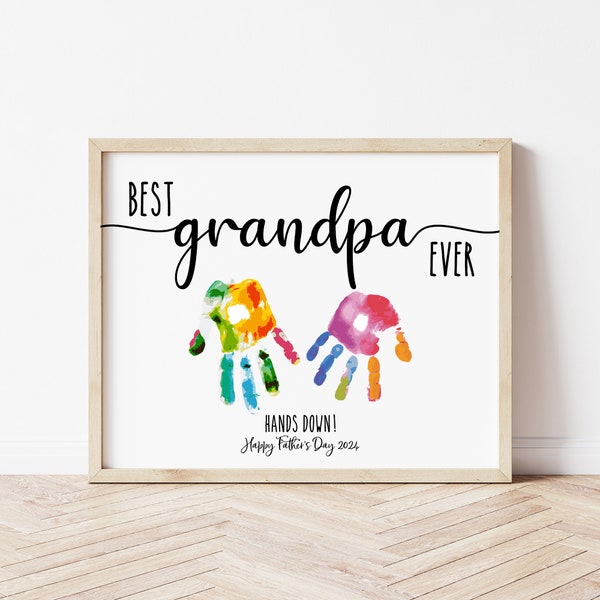 Fathers Day Best Grandpa Handprints - Etsy