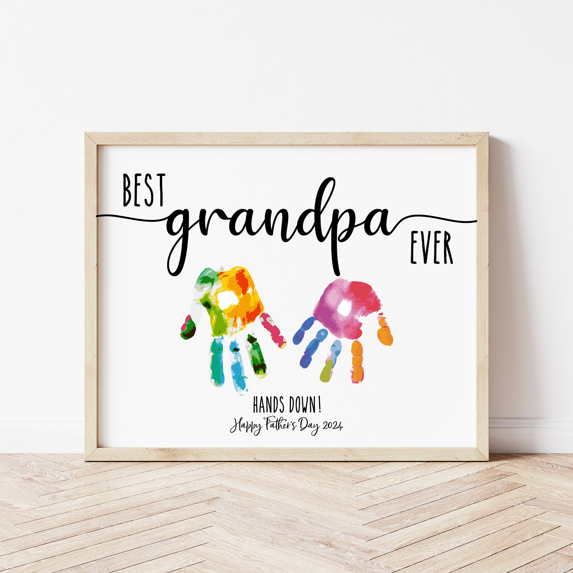 Handprint Art, Fathers Day Gift for Grandpa, Best Grandpa Ever ...