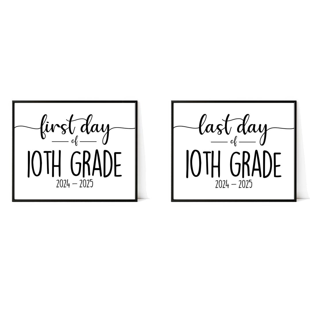 First Day of School Sign, First Day of Tenth Grade Sign, Tenth Grade ...