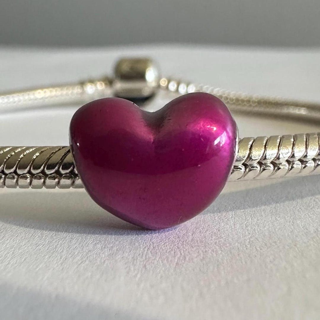 NEW Authentic 925 Silver Charm for Pandora Bracelet Metallic PINKINSH ...