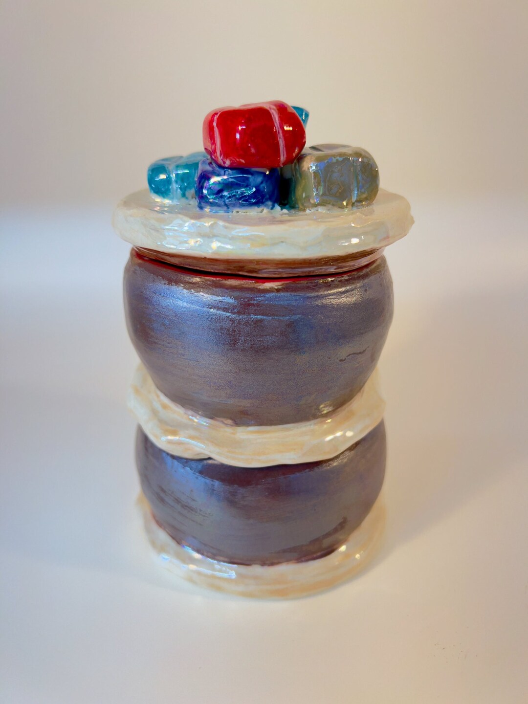 Unique Gift Pottery, Cake Gift Pot, Chocolate Cake Gift Pot, Stack of ...