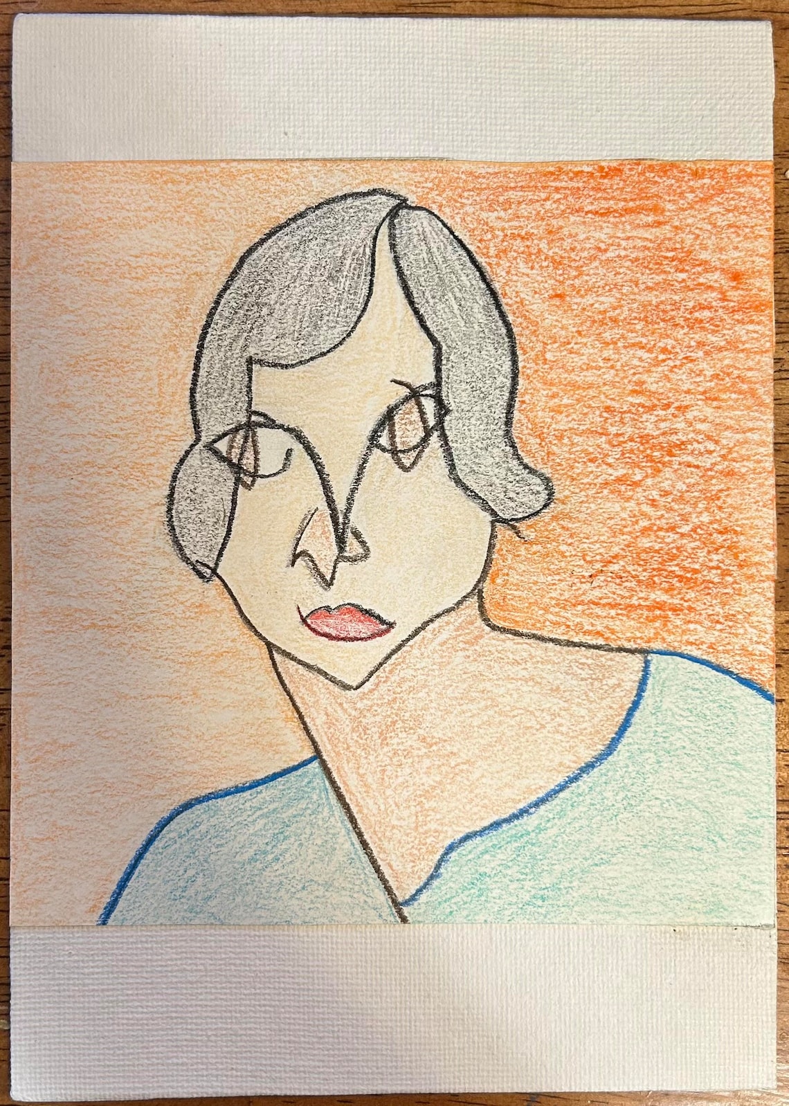 Abstract Colored Pencil Drawing, Drawing of an Abstract Lady, Abstract ...