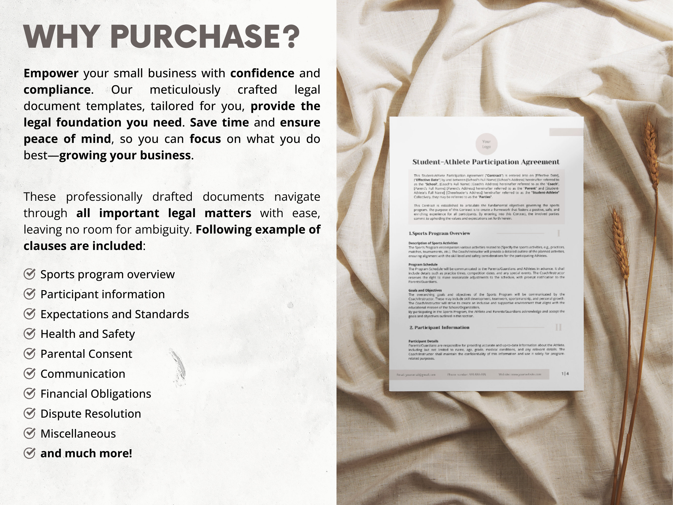 Student Athlete Contract, Athlete Agreement, Student Sports Contract ...